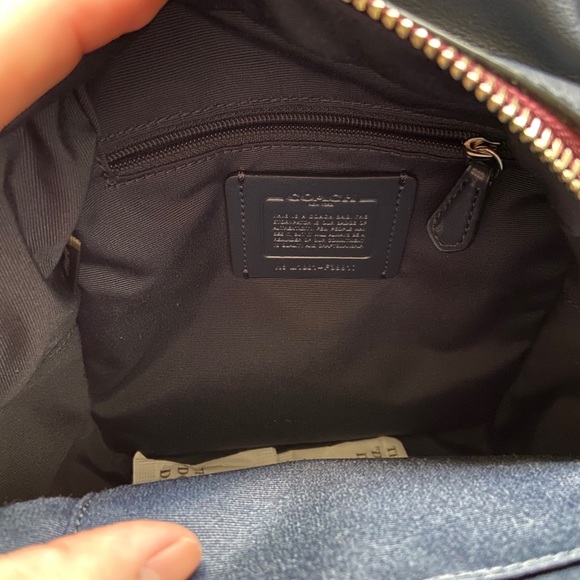 Coach | Bags | Coach Denim Leather Small Blue Cute Backpack | Poshmark